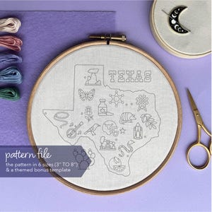 Texas Embroidery Design * Texas Outline Embroidery * State Map ...