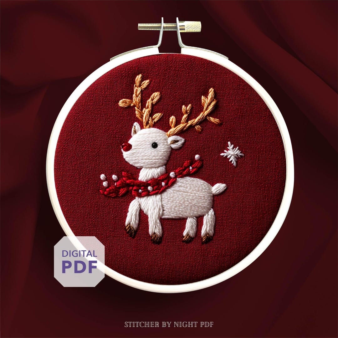 Rudolf Embroidery Design * Reindeer Ornament * Mini Xmas Stocking Gift ...