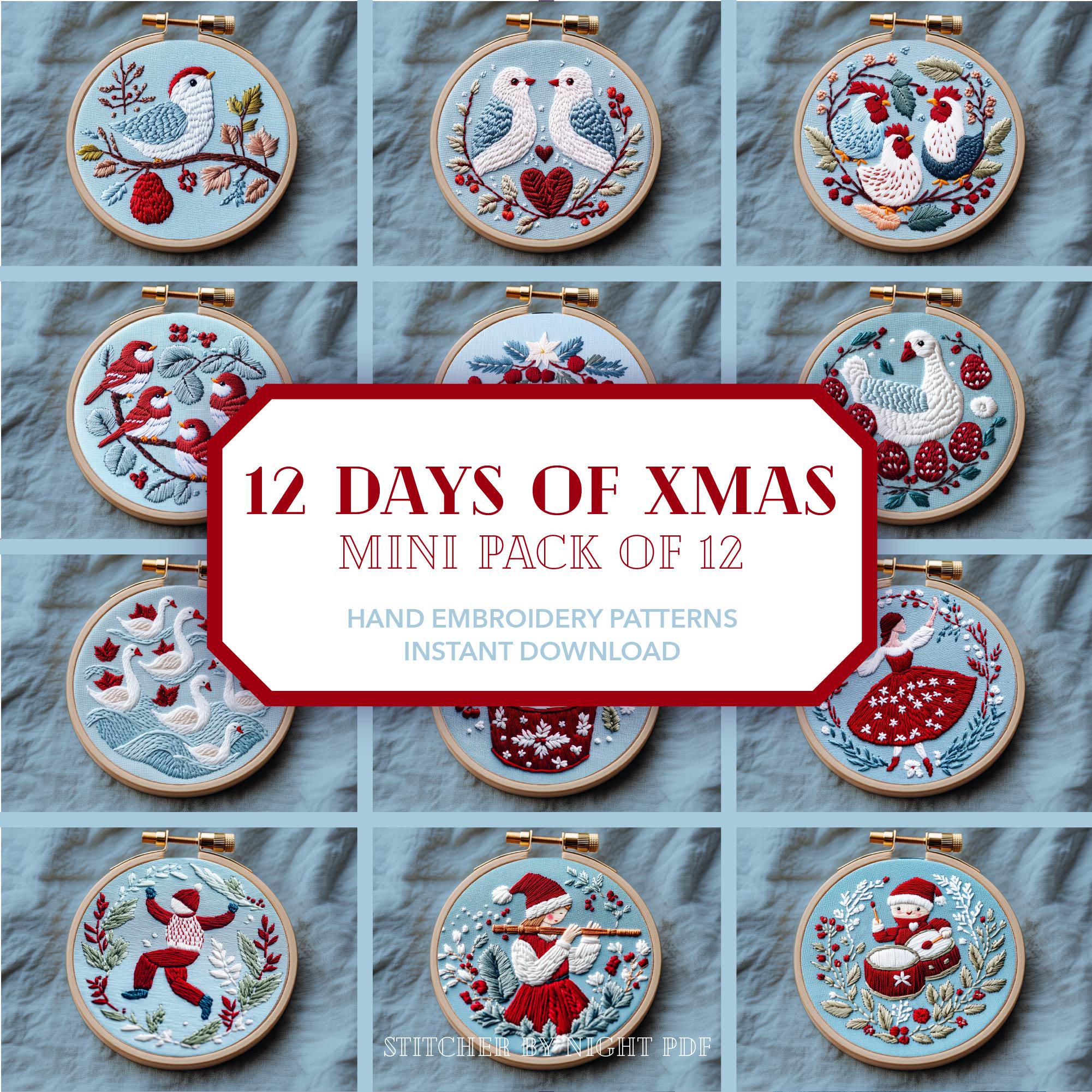 12 Days of Christmas Embroidery Design Pack * Twelve Days Christmas ...