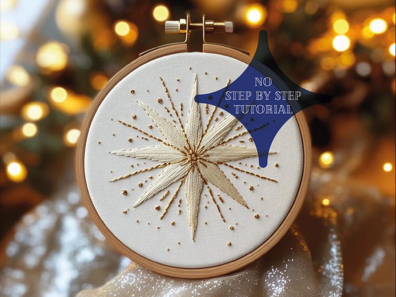 Star Embroidery Design * O Holy Night Template * Nativity Star Hand ...