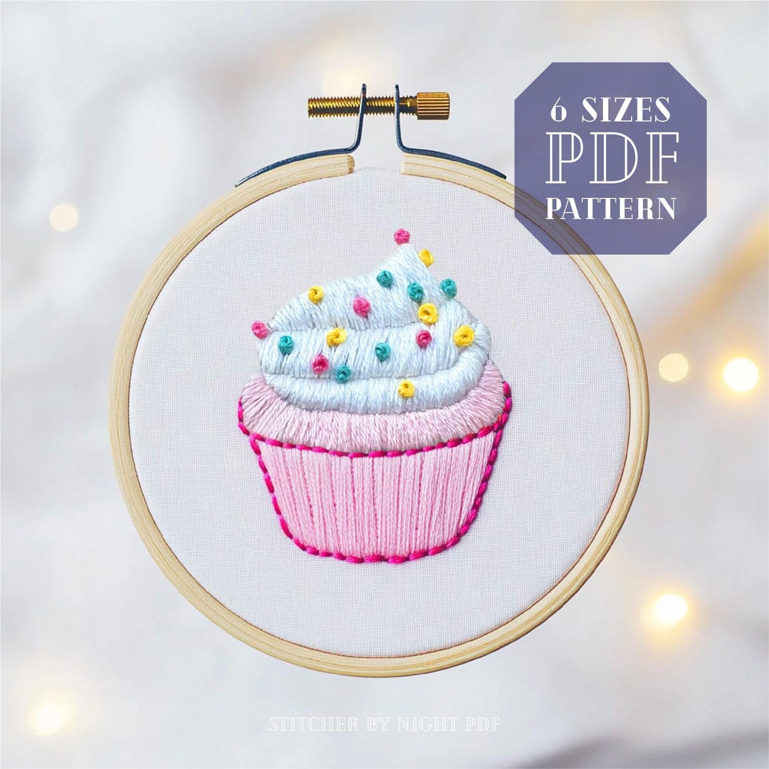 Pink Cupcake Embroidery Designs * Sprinkles Embroidery Design * Yummy ...
