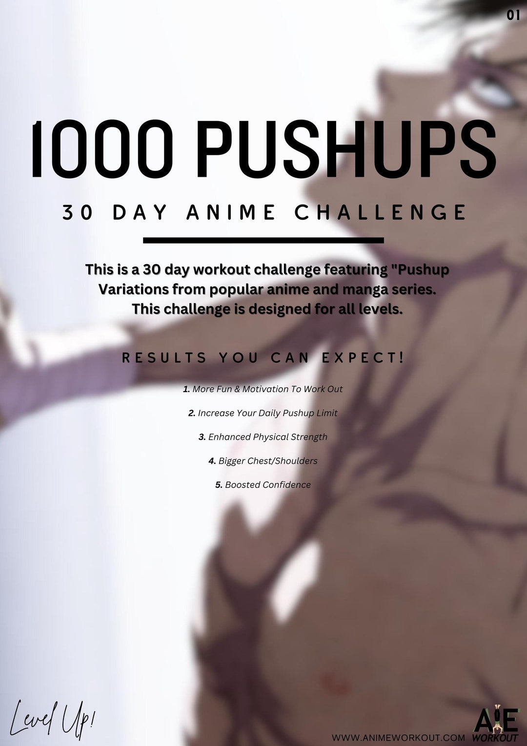 1000 Pushups (30-day Anime Challenge) - Etsy