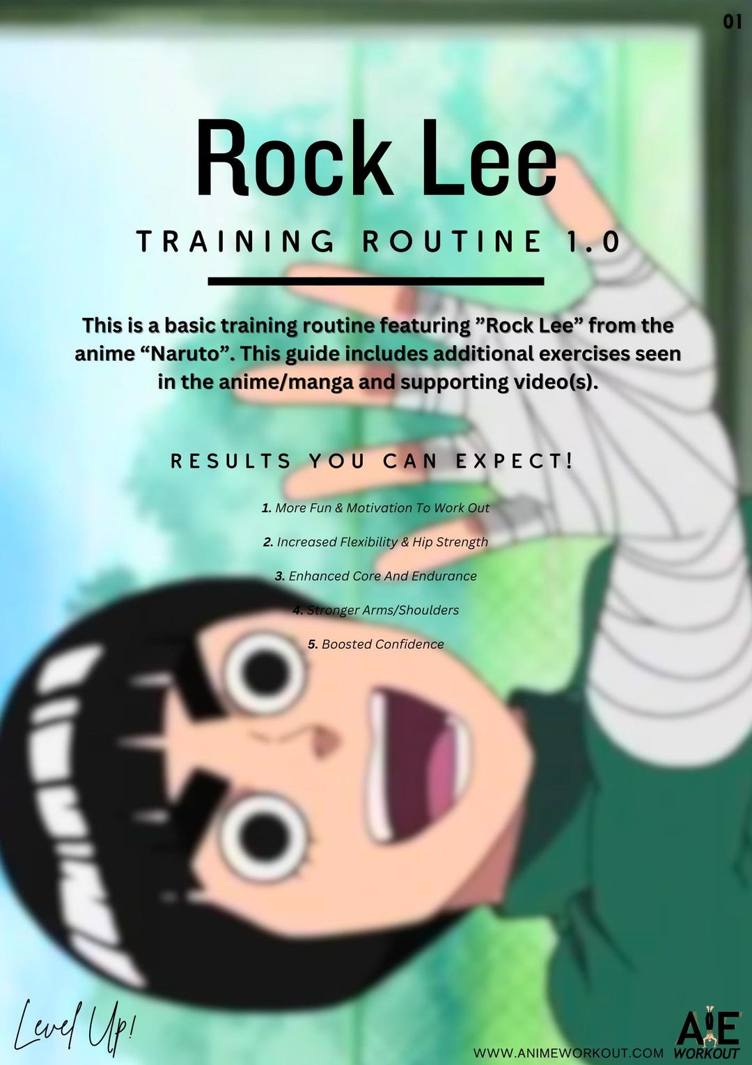 Rock Lee Training Routine 1.0 (anime Workout) - Etsy