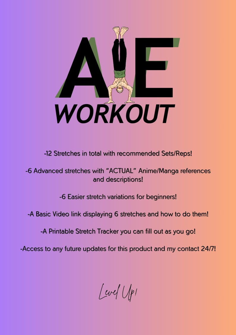 Toji Stretching Routine 1.0 (anime Workout) - Etsy