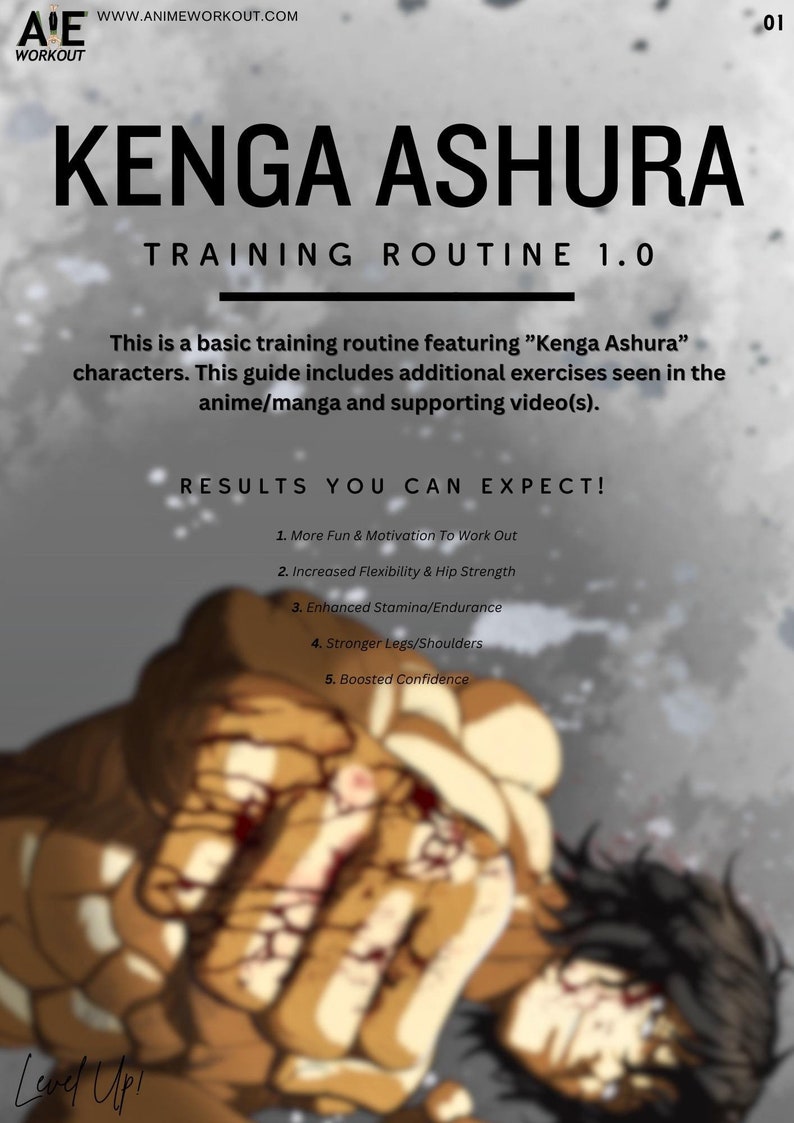 Kenga Ashura Training Routine 1.0 (anime Workout) - Etsy