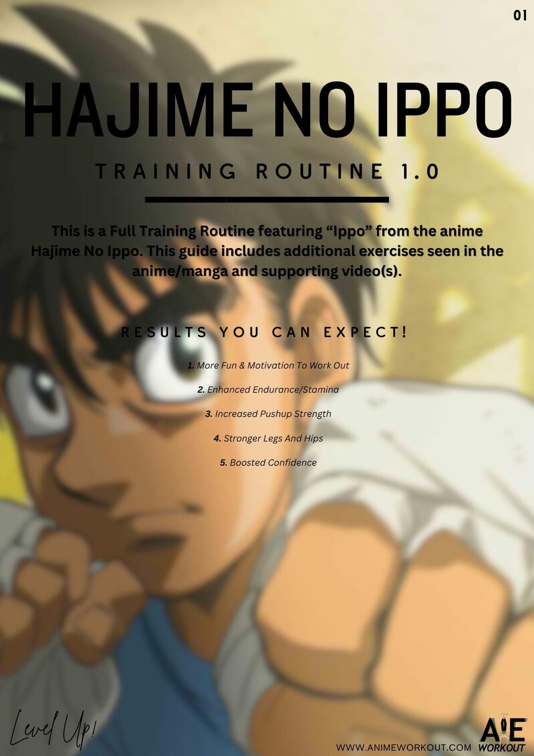 Hajime No Ippo Training Routine 1.0 (anime Workout) - Etsy