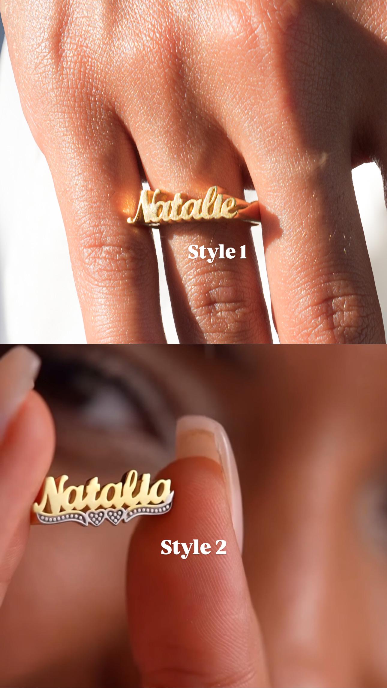 14k Solid Gold 3d Custom Ring, Dainty Personalized Jewelry,custom Name ...