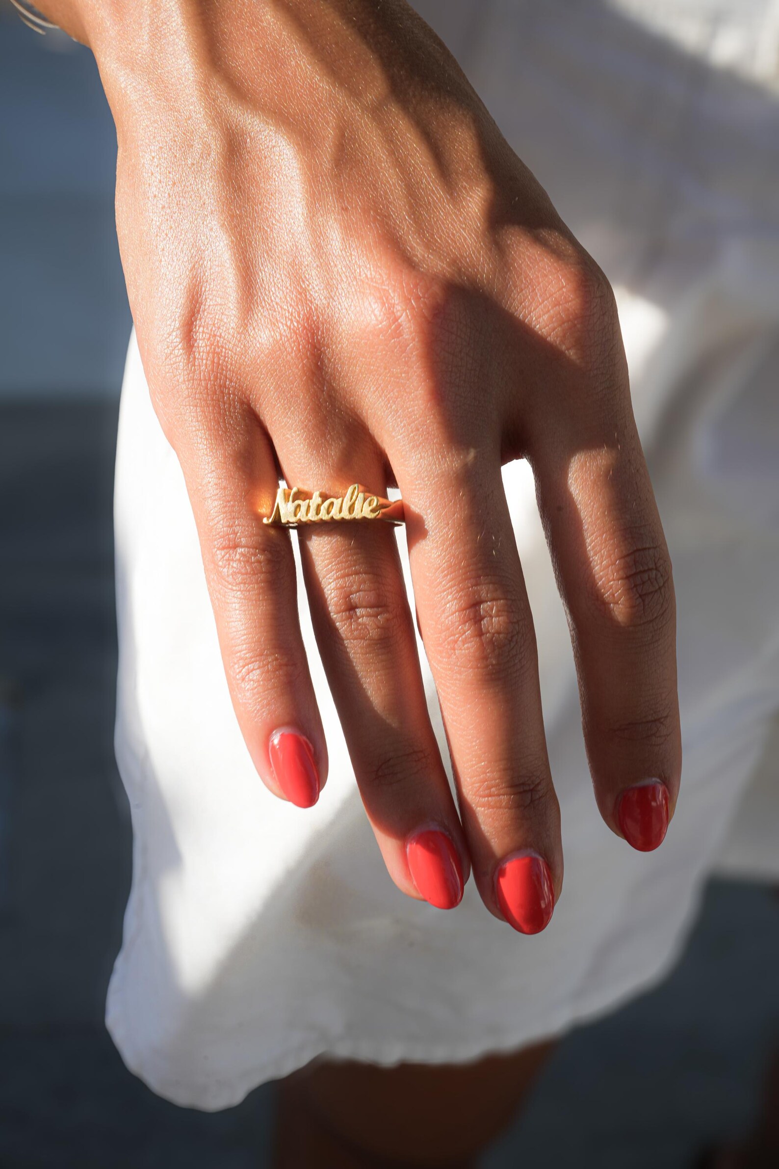 14k Solid Gold 3d Custom Ring, Dainty Personalized Jewelry,custom Name ...