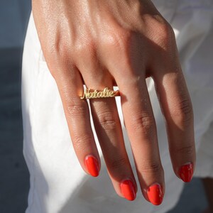 14k Solid Gold 3d Custom Ring, Dainty Personalized Jewelry,custom Name ...