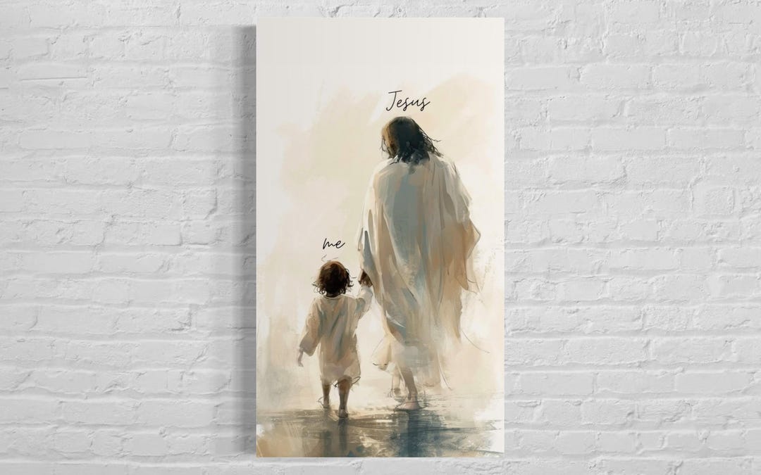 Christian Jesus Poster Art, Vertical Posters, Neutral Modern Jesus Art ...