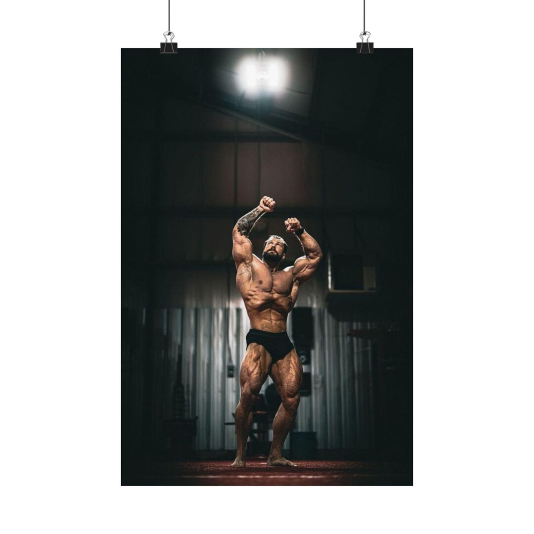 Chris Bumstead Posing Cbum Motivational Dorm Decor Wall Art, Matte ...