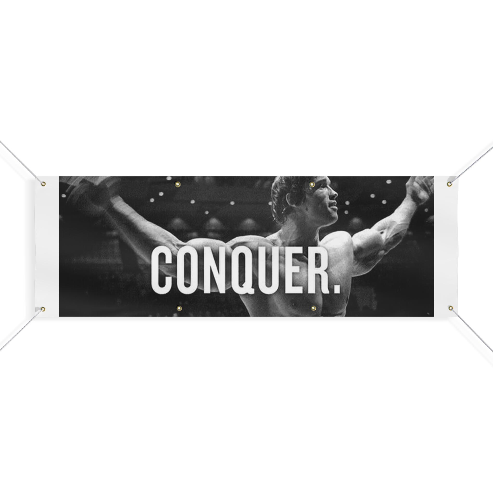Arnold Schwarzenegger Motivation Gym Poster - Fitness Matte Banner ...