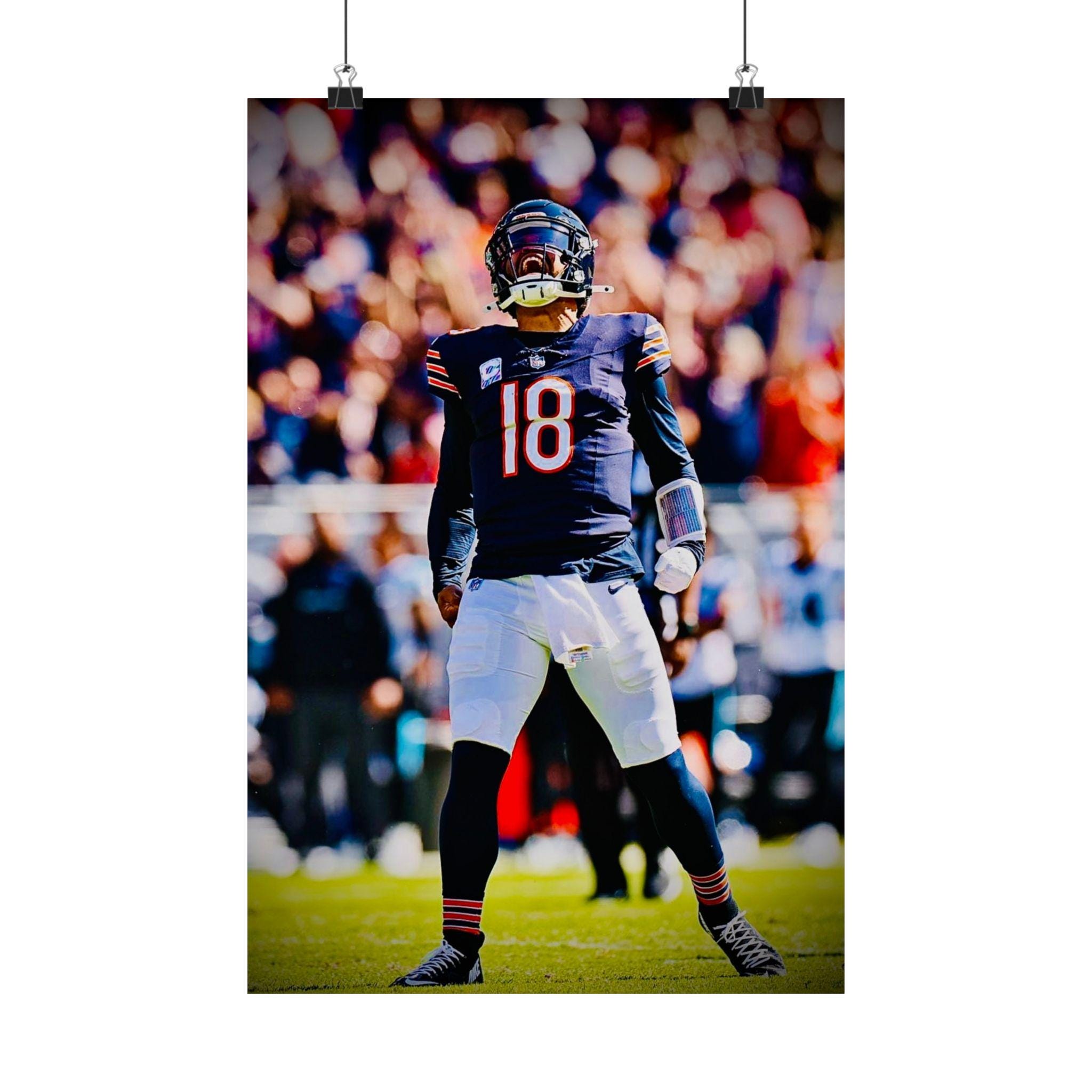 Caleb Williams Poster, Chicago Bears NFL Art Print, Handmade Canvas - Etsy
