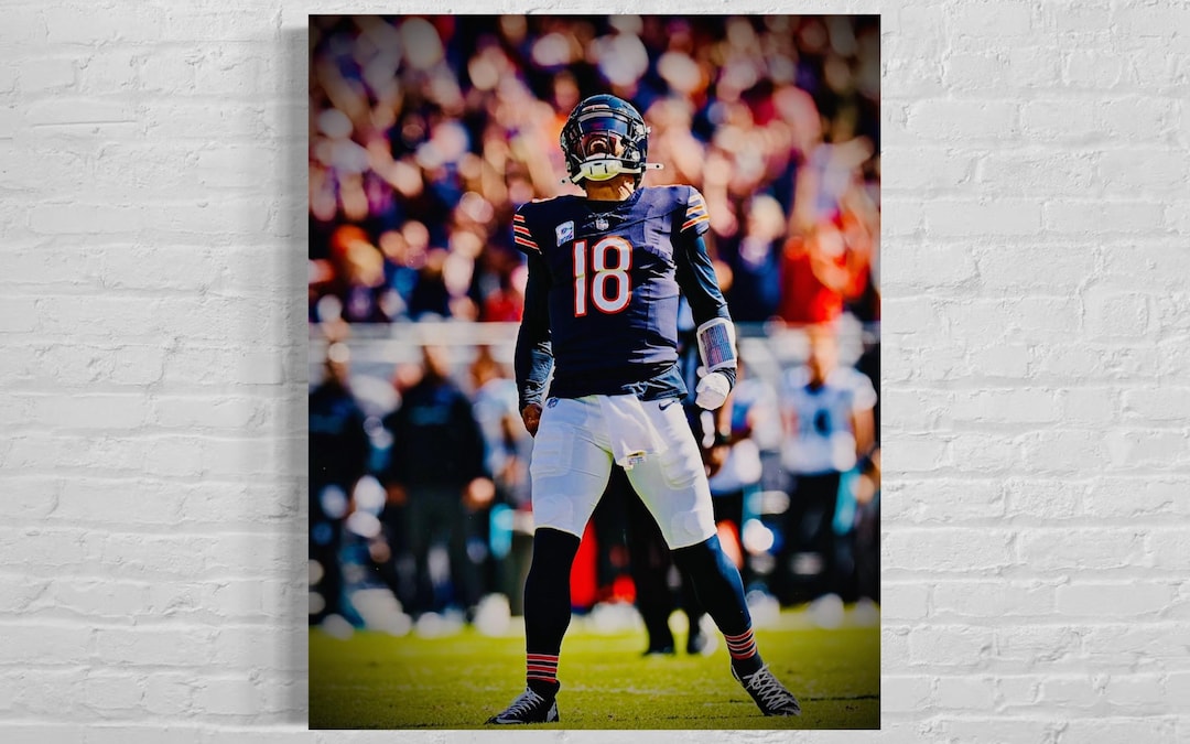 Caleb Williams Poster Print, Chicago Bears NFL Wall Art, Matte Vertical ...