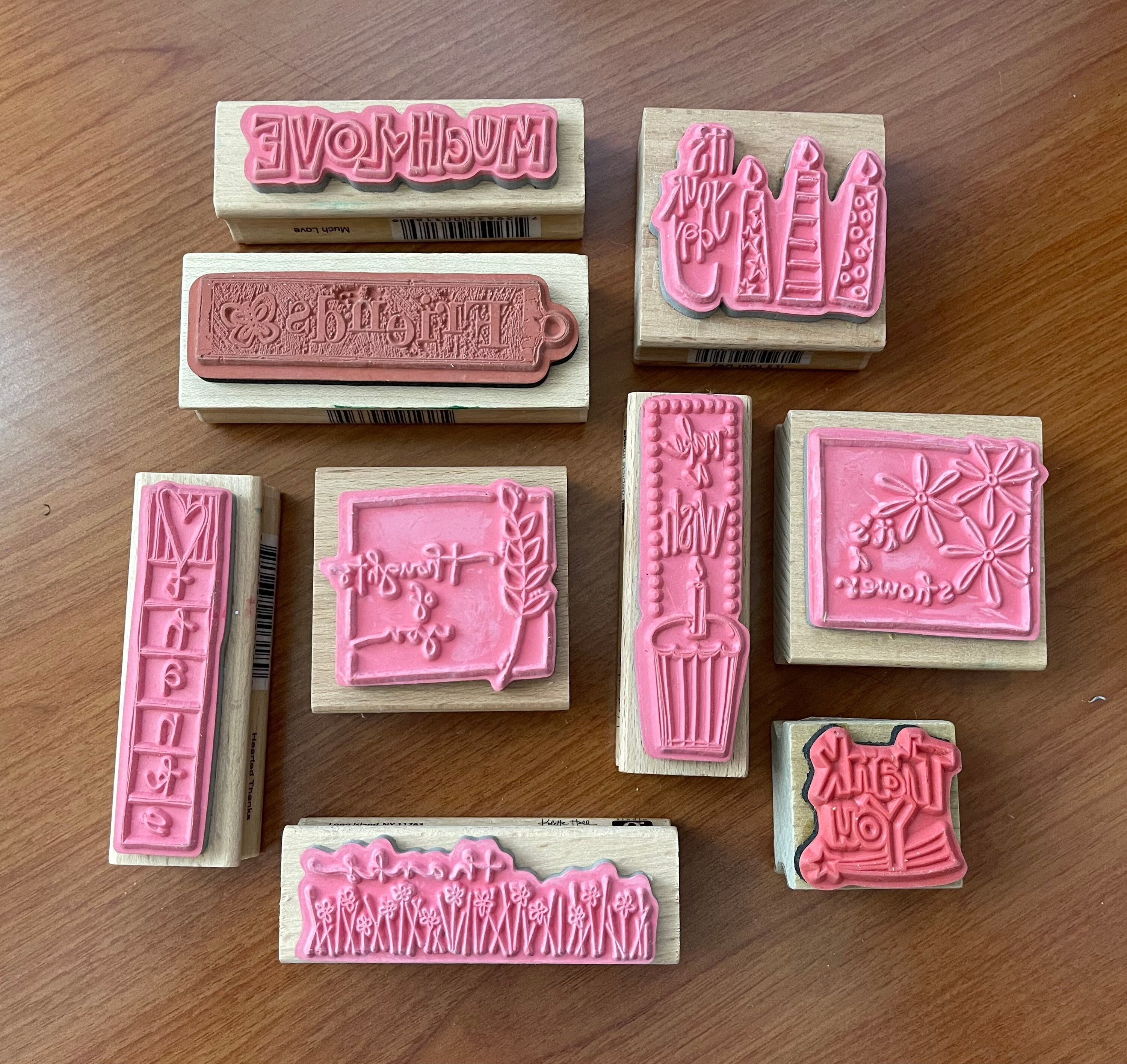 Rubber Stamp Words/frases Set - 9 Mounted Rubber Stamps Set - Etsy