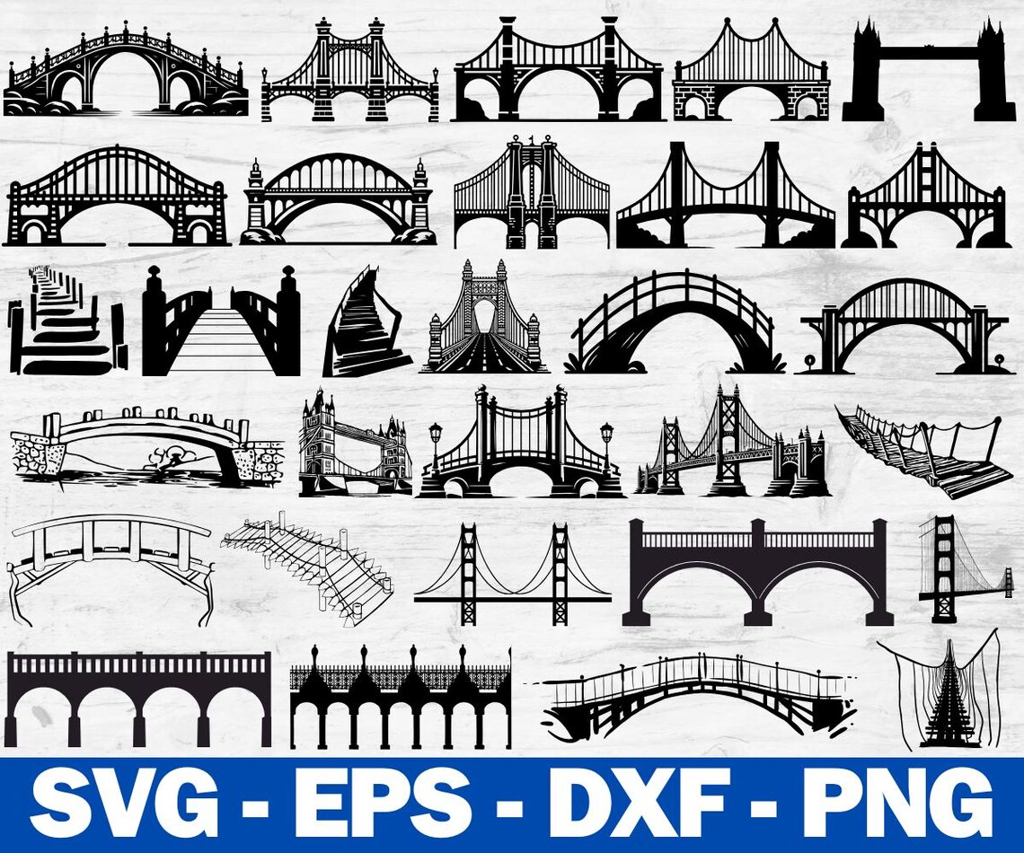 Bridge SVG Bundle, Bridge Dxf, Bridge Png, Bridge Vector, Bridge ...