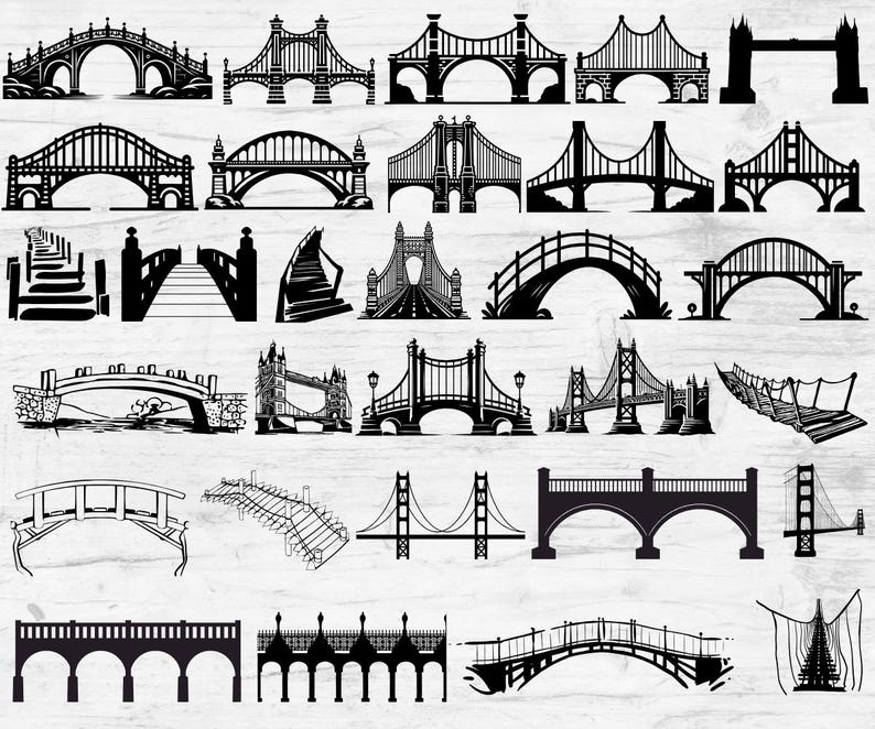 Bridge SVG Bundle, Bridge Dxf, Bridge Png, Bridge Vector, Bridge ...