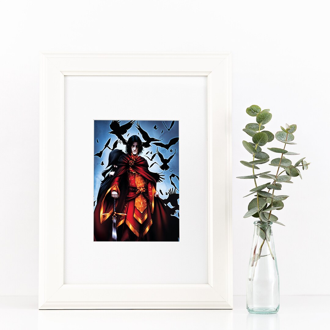 Dark Elf Art Print: the Emperor & His Shadow, Fantasy Villain (5x7) - Etsy