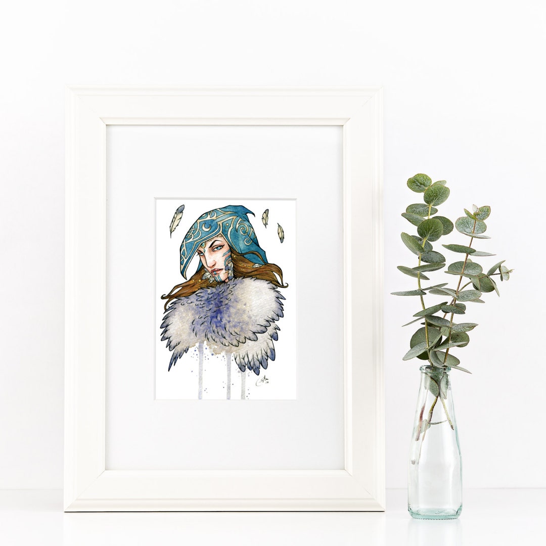 Goddess of Feathers 5x7 Print: Celtic Watercolor Fantasy Art - Etsy