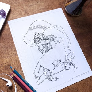Tyr Vs Fenrir Coloring Page: Norse Mythology Line Art (digital Download ...