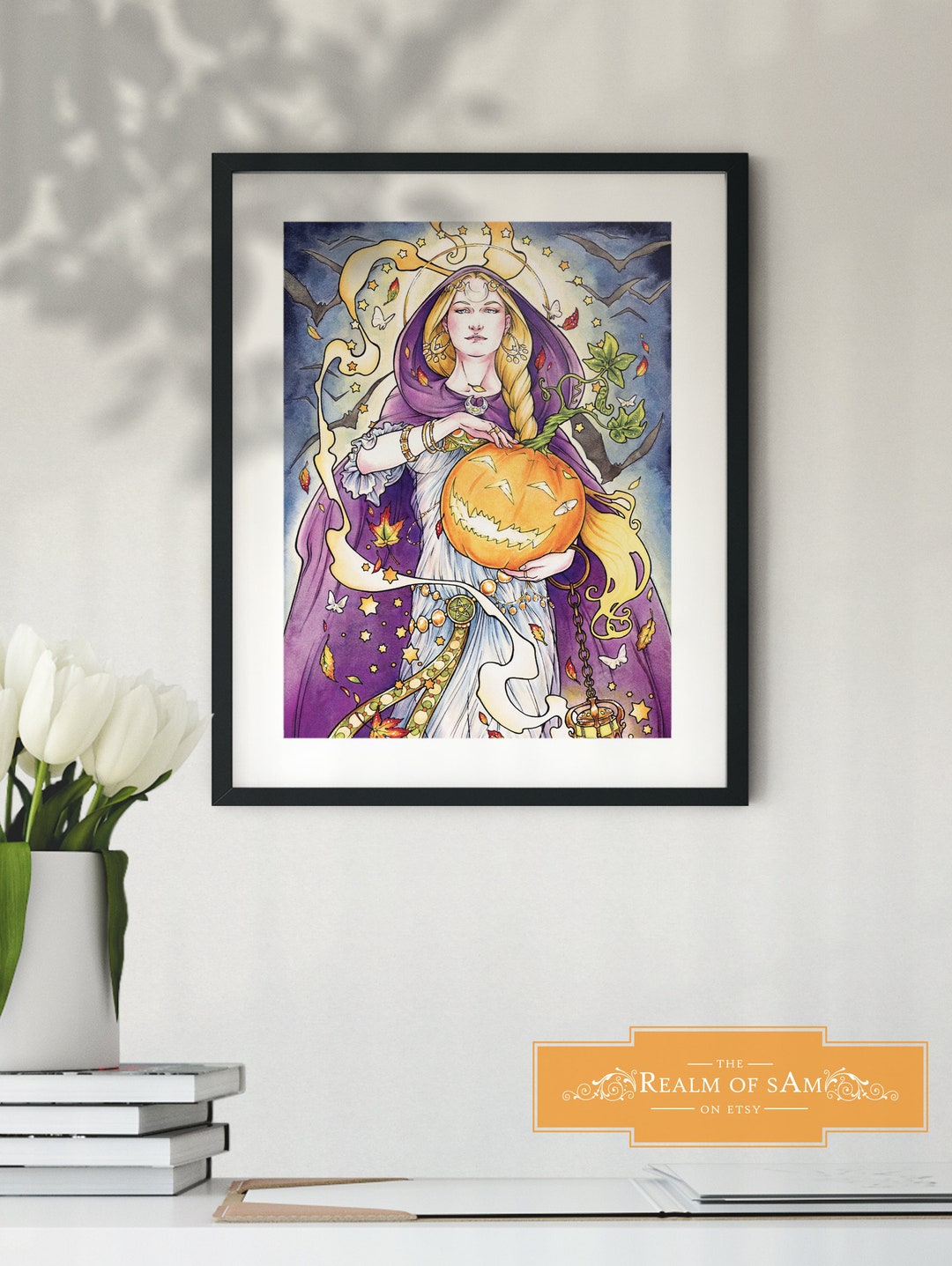 Bewitched by Starlight Fine Art Print, 9x12, Witch Fantasy Art, Wiccan ...