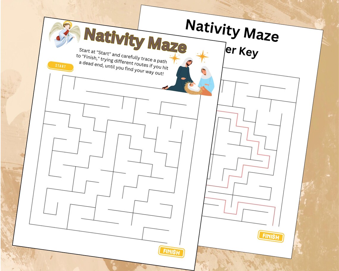 Nativity Maze Printable Game for Kids, Adults, and Seniors - Etsy