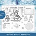 Winter Activity Placemat Worksheet, Printable Winter Coloring Placemat ...