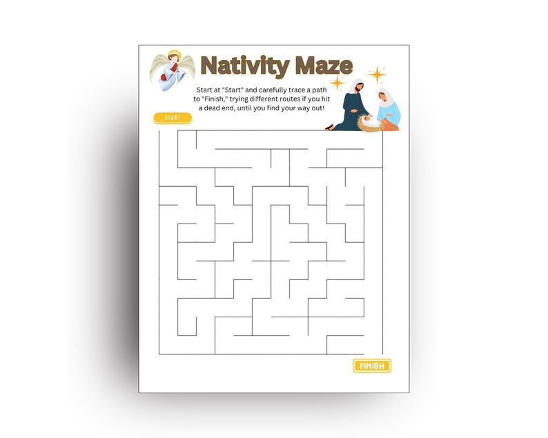 Nativity Maze Printable Game for Kids, Adults, and Seniors - Etsy