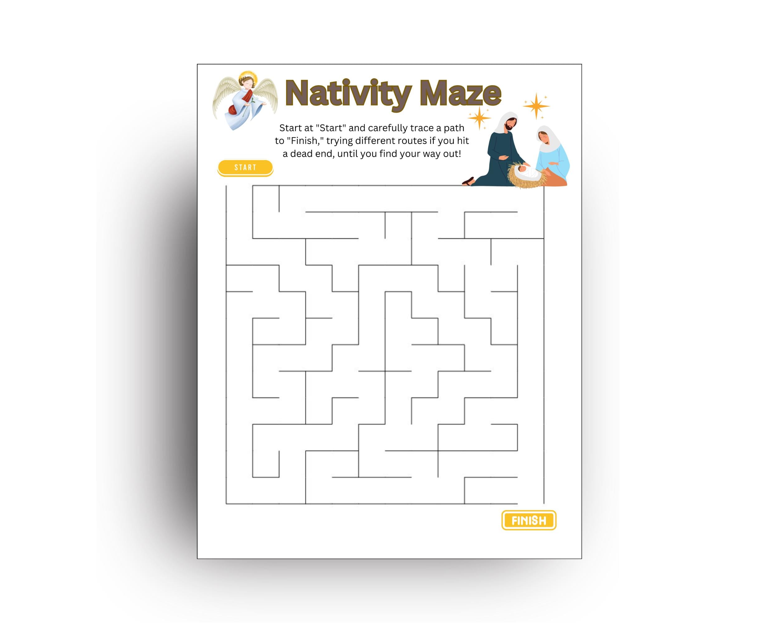 Nativity Maze Printable Game for Kids, Adults, and Seniors - Etsy