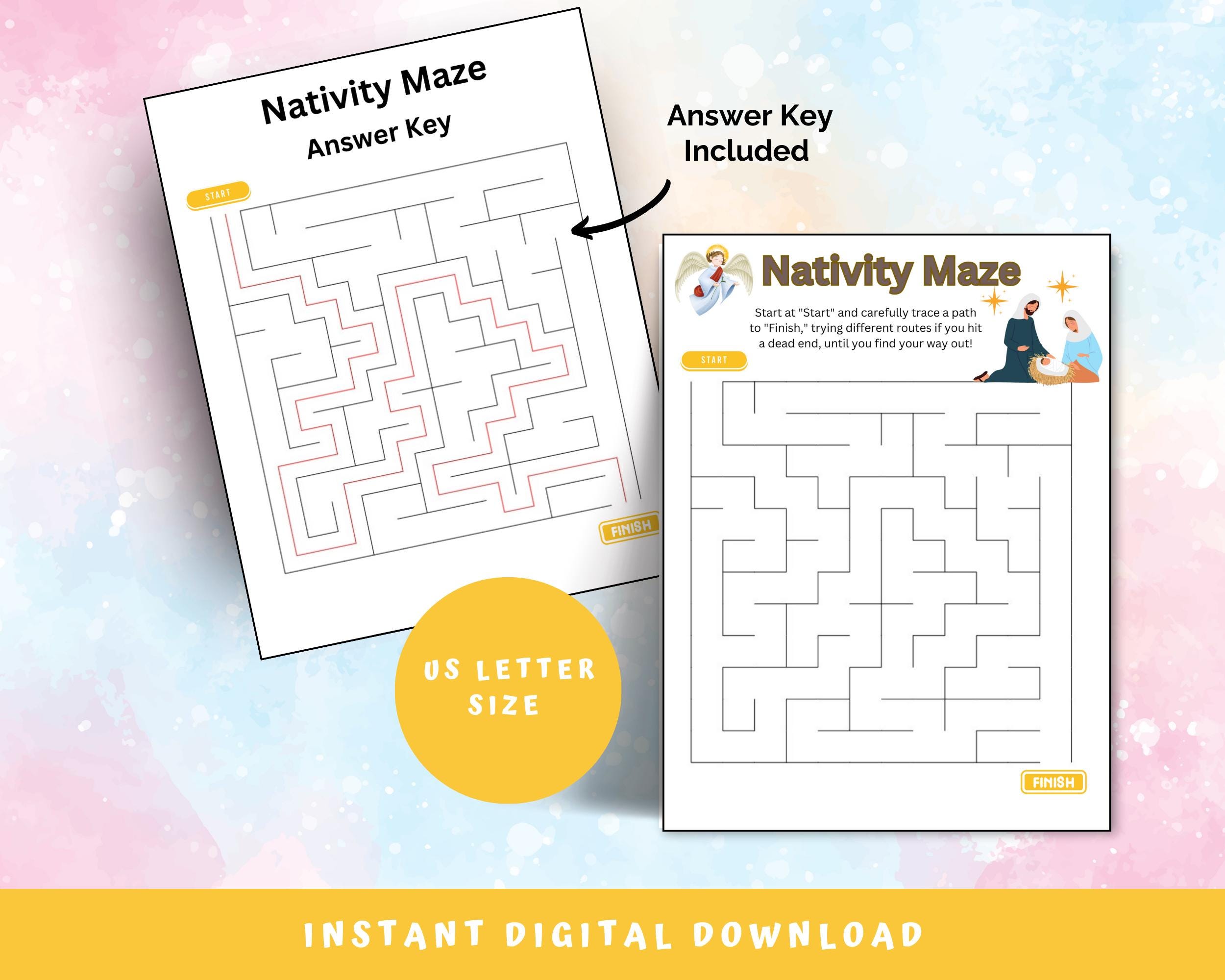 Nativity Maze Printable Game for Kids, Adults, and Seniors - Etsy