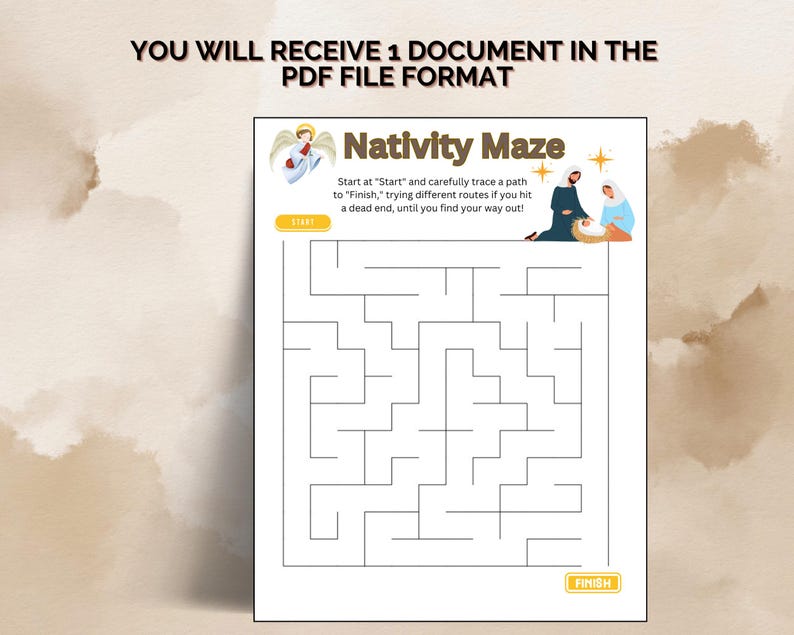 Nativity Maze Printable Worksheet Game for Kids, Adults, and Seniors - Etsy