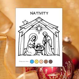 Nativity Color-by-number Worksheet, Printable Birth of Jesus for Kids ...