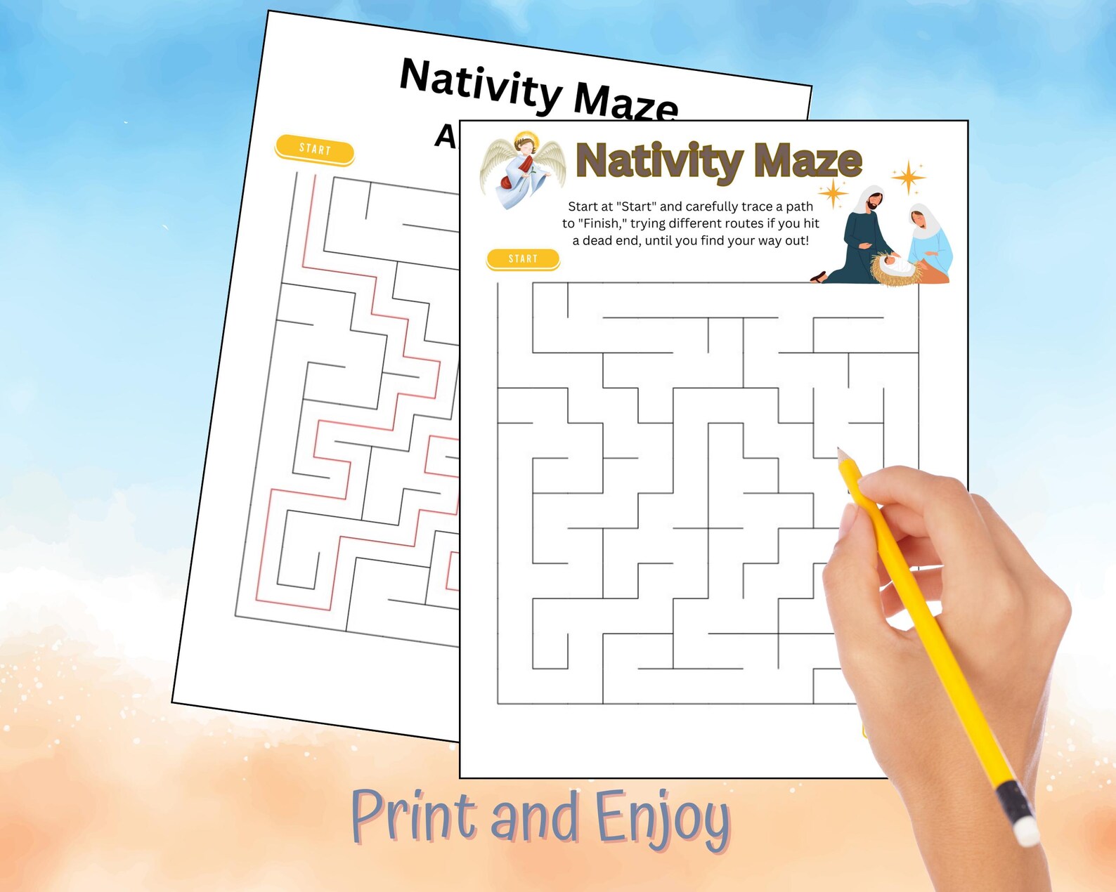 Nativity Maze Printable Game for Kids, Adults, and Seniors - Etsy
