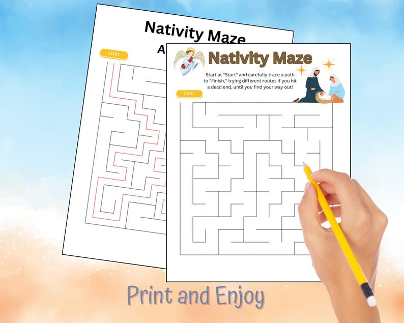 Nativity Maze Printable Game for Kids, Adults, and Seniors - Etsy