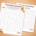 Thanksgiving Maze Printable Game Worksheet for Kids, Adults, and ...
