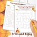 Thanksgiving Maze Printable Game Worksheet for Kids, Adults, and ...