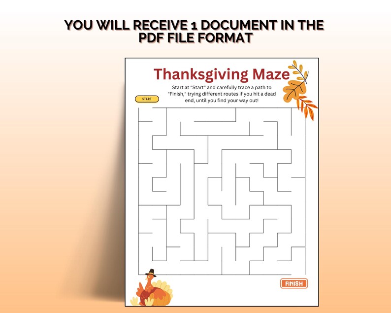 Thanksgiving Maze Printable Game Worksheet for Kids, Adults, and ...
