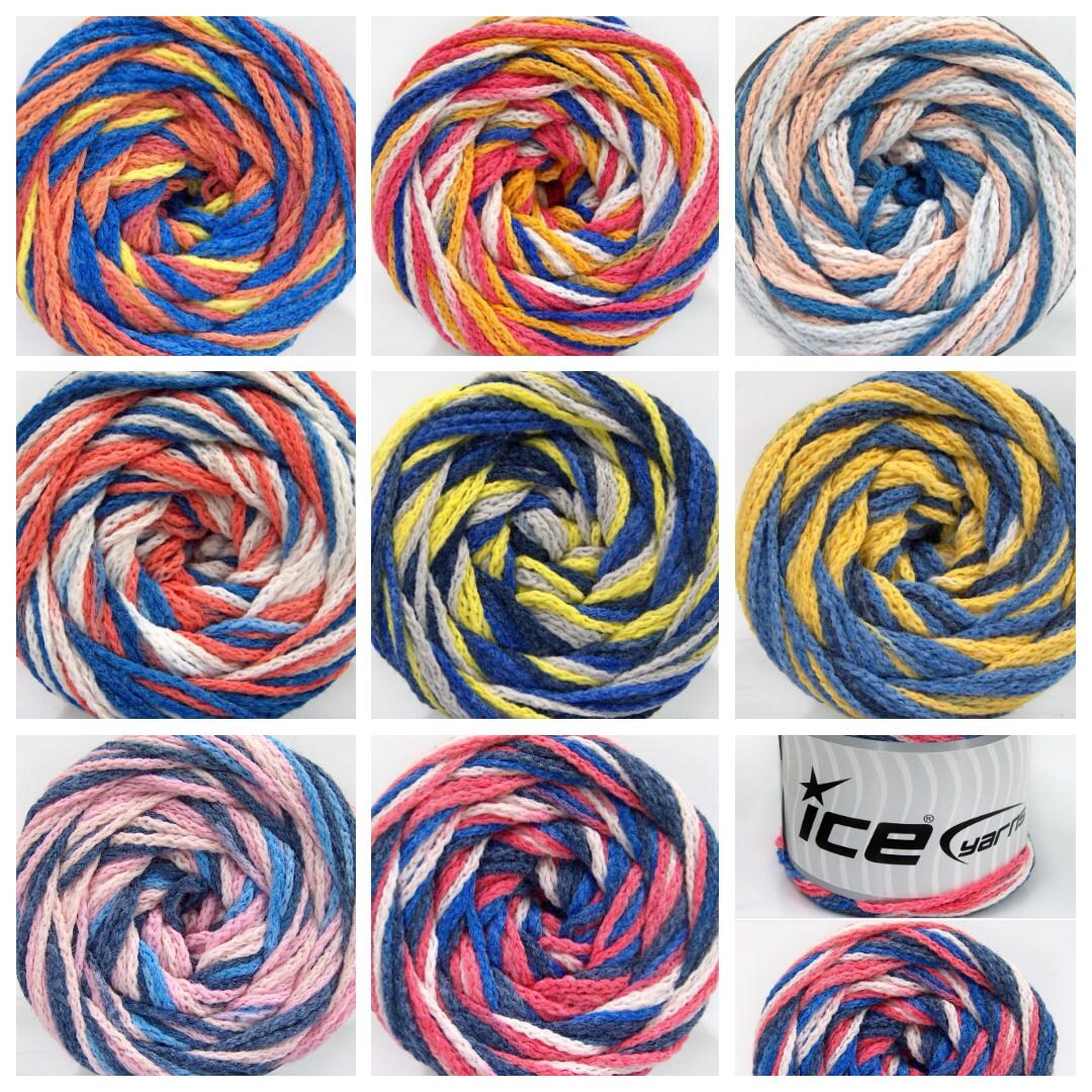 Summer Yarn, Basic, Self-striping, Bulky, Chain, Cakes, Multicolor ,5 ...