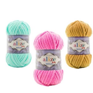 Alize Velluto Yarn 100gr, 68mt Yarn Velvet Chenille Chunky Plush Fleece ...