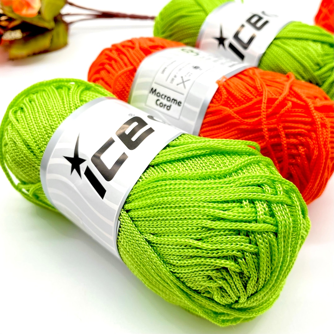 3mm Macrame Cord Yarn - Ice Yarns /100gr /160mt, %100 Polyester Yarn ...