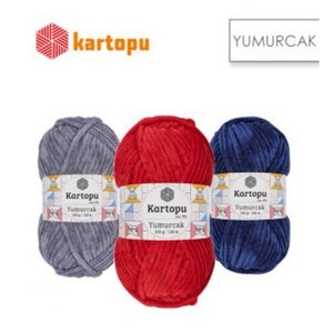 Velvet Soft Yarn - Kartopu Yumurcak Hand Knitting Yarns - Plush Yarn ...