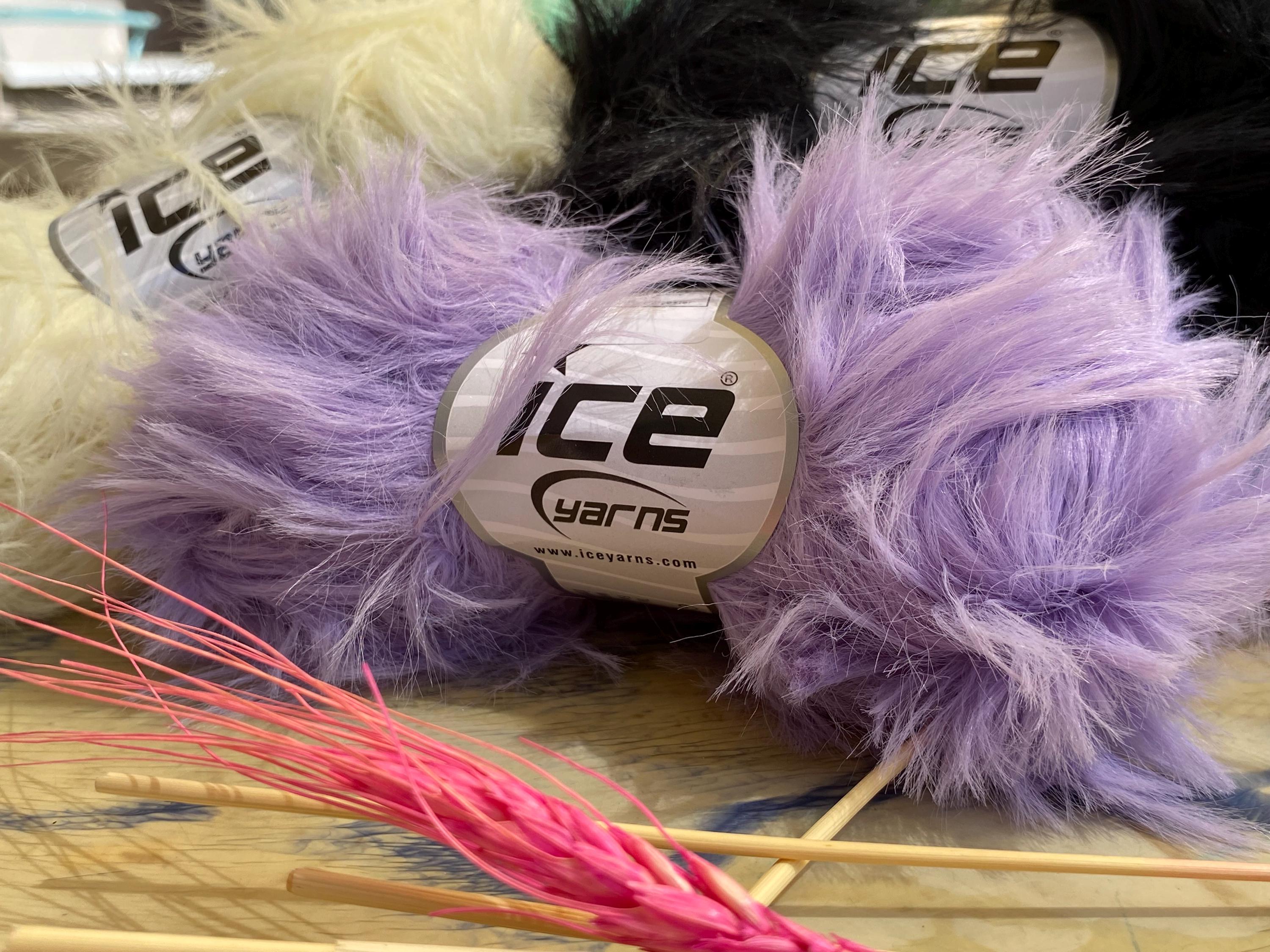 Faux Feather Fur Yarn, Ice Yarns, Soft Plush Yarn, Crochet Yarn, Fluffy ...