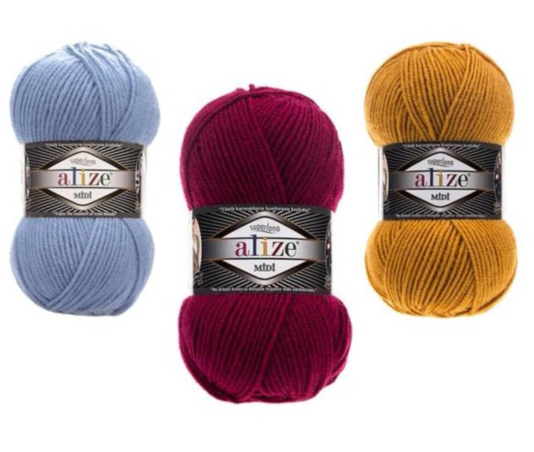 Alize Süperlana Midi- Wool Blend Yarn, Aran, Heavy Worsted Yarn, Aran ...