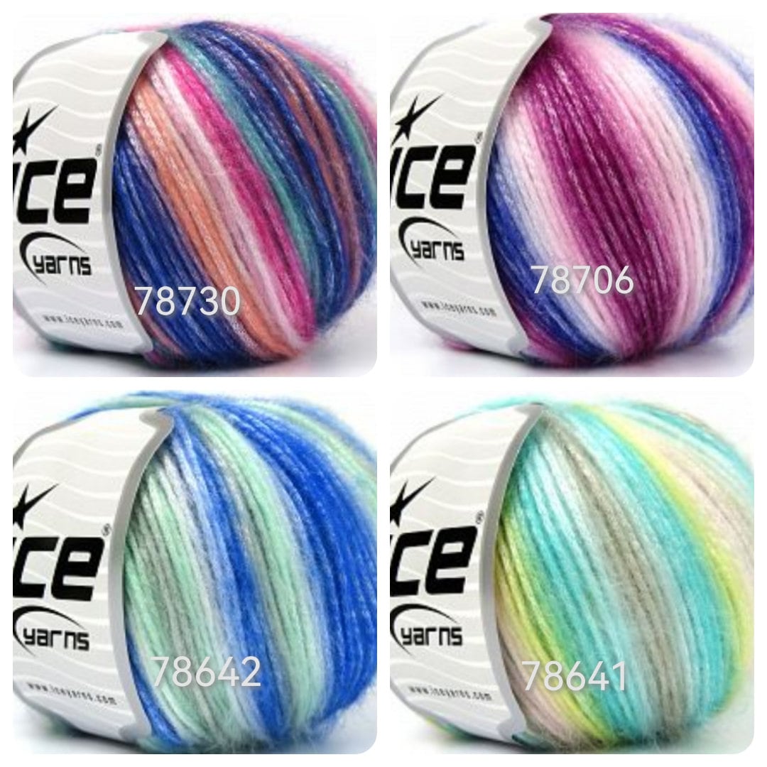 Picasso Rainbow Ice Yarns - Self-striping Fuzzy With Subtle Sheen ...