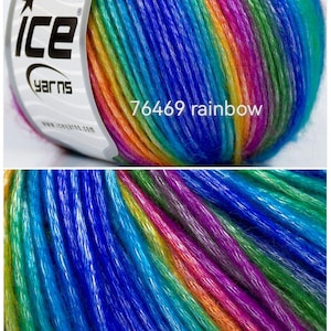 Picasso Rainbow Ice Yarns - Self-striping Fuzzy With Subtle Sheen ...