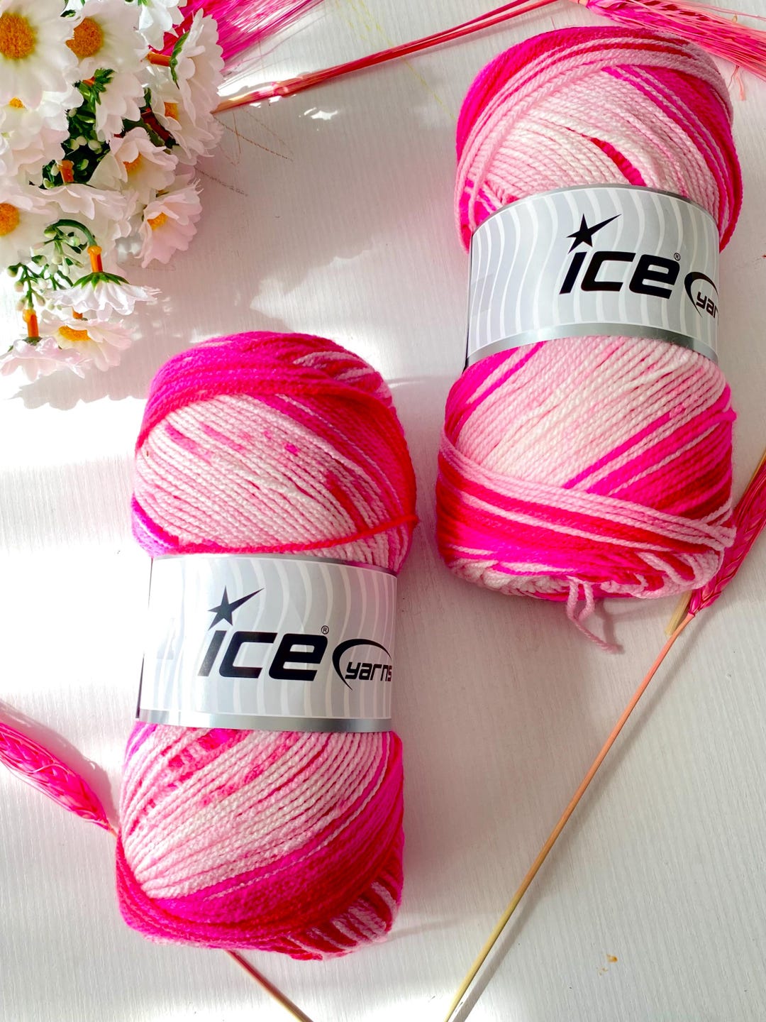 Magic Baby Neon Pink Acyrlic Yarn, Hand Knitting Yarn, Crochet Yarn ...