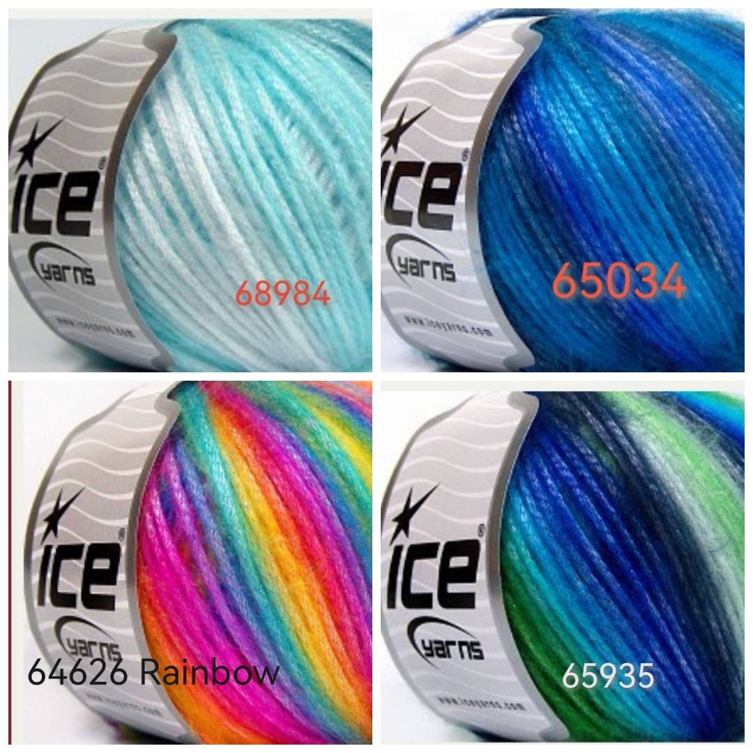 Picasso Rainbow Ice Yarns Self-striping Fuzzy With Subtle - Etsy