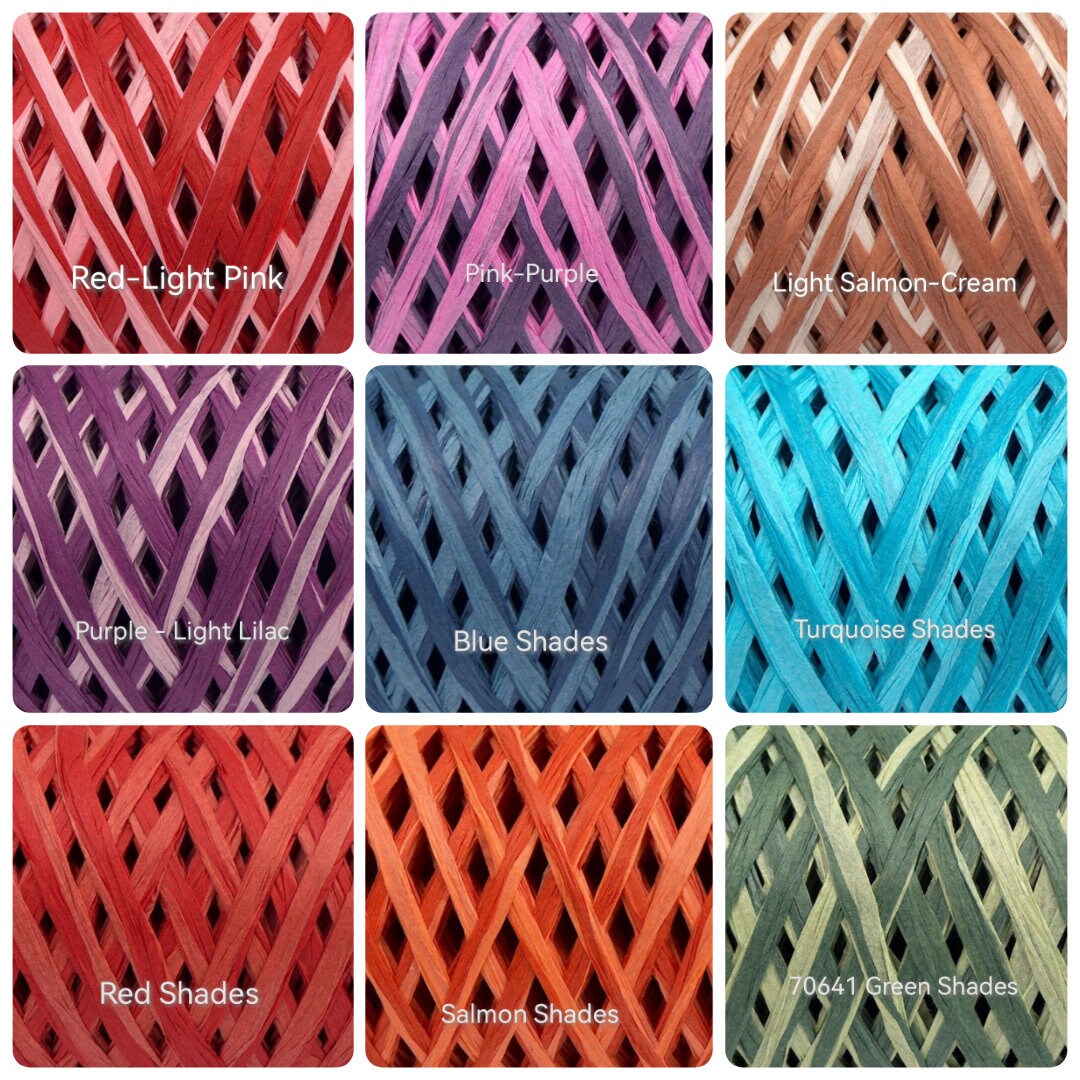 Multicolors Raffia ,paper Yarn, 100 M, Soft, Washable, Paperyarn,rafya ...