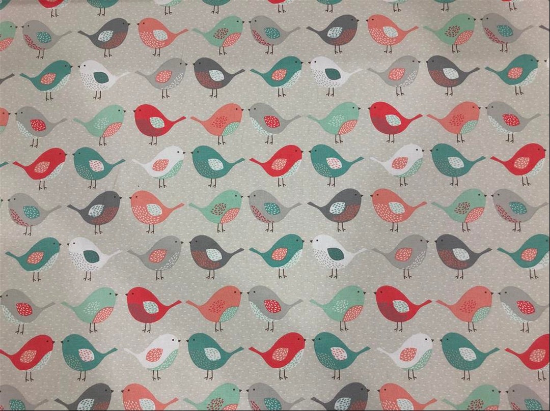 Upholstery Fabric sparrow Bird Pattern %100 Cotton Duck Fabric by the ...