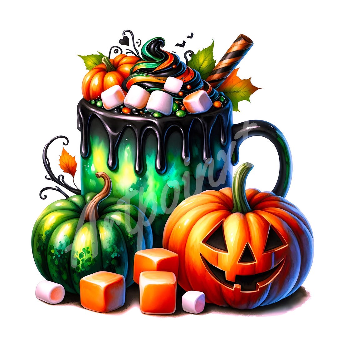 Halloween Spooky Drinks Clipart | Set of 10 | 300 DPI JPEG | Witch ...